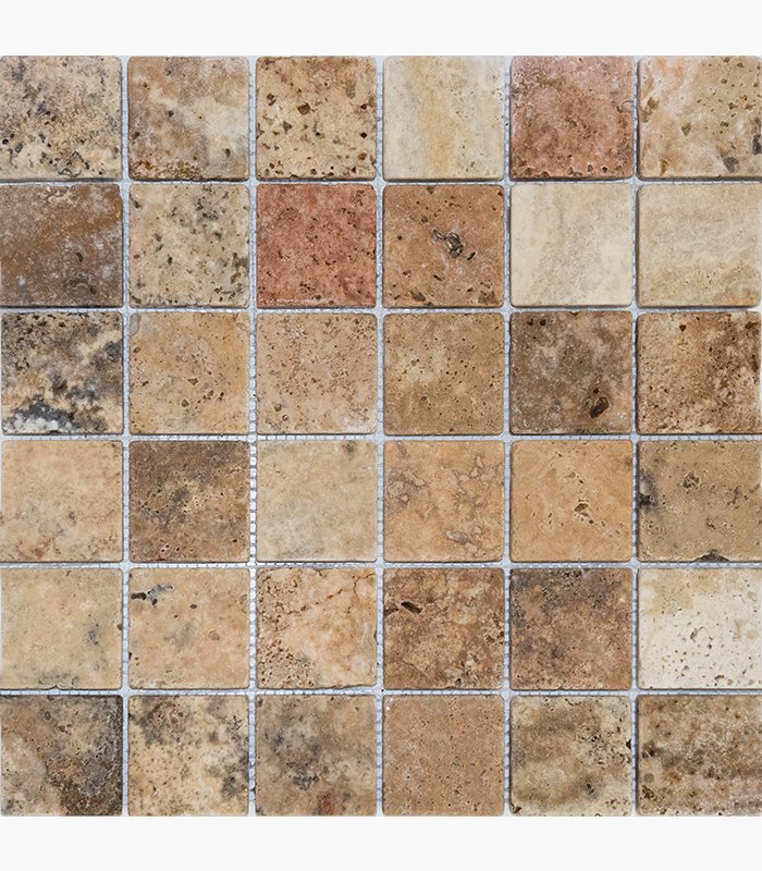 2×2 ANTIQUE ONYX Polished Travertine MOSAIC – Natural Elegance Collection