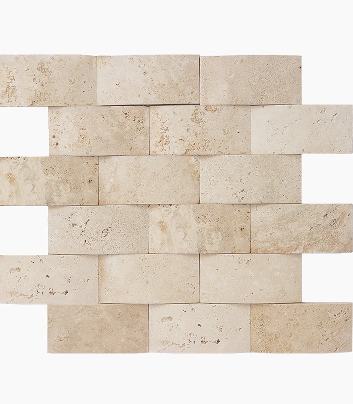 2×2 SILVER Tumbled Travertine MOSAIC – Natural Elegance Collection