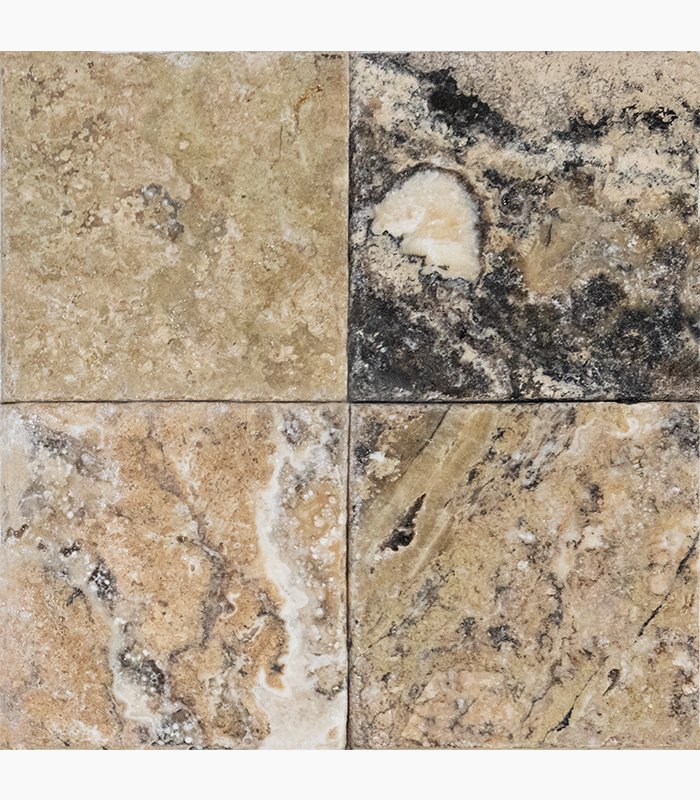 4×4 ANTIQUE ONYX Tumbled Travertine TILE – Natural Elegance Collection