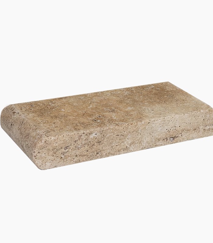 4×9 ROMAN BLEND Tumbled Travertine COPING – Natural Elegance Collection
