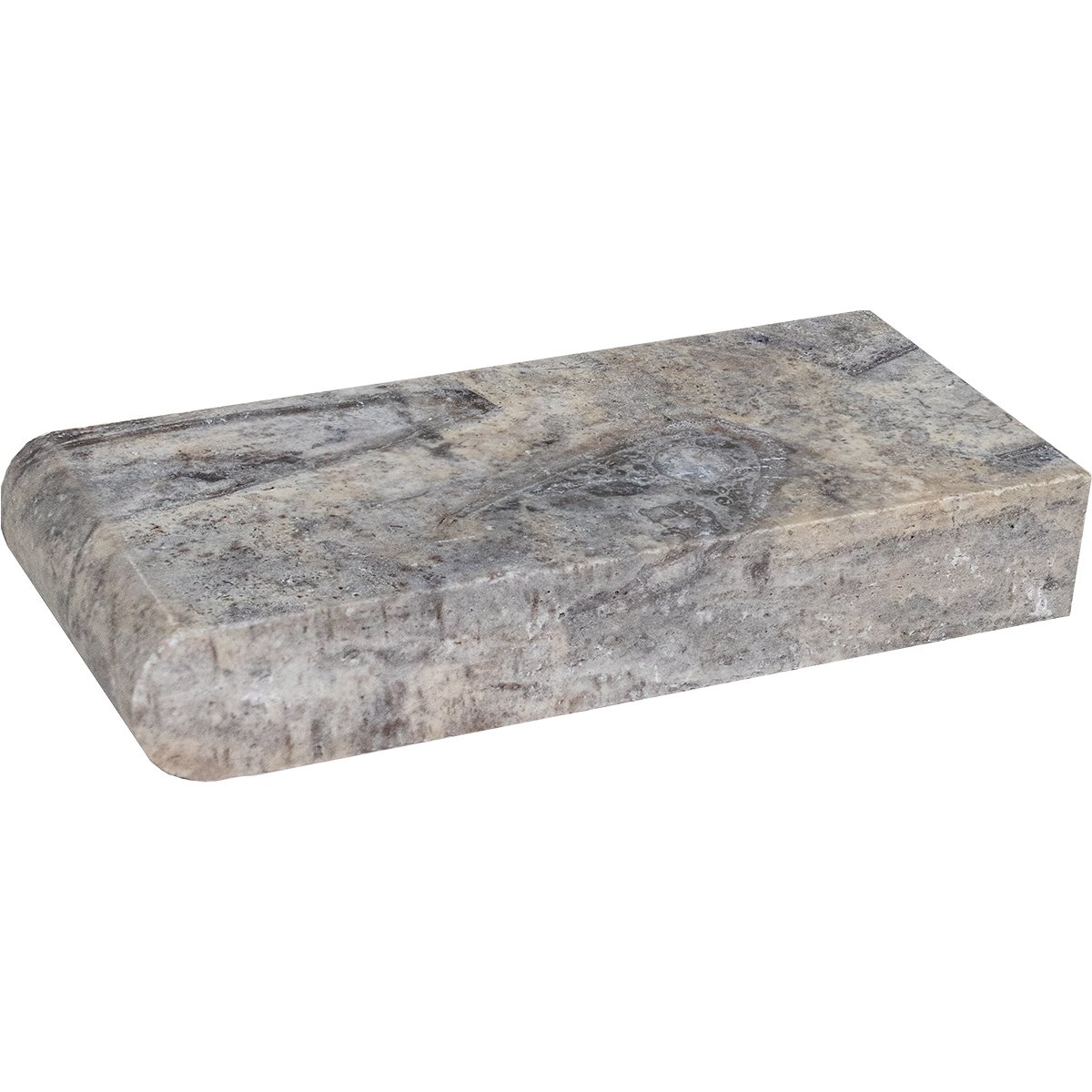 4×9 SILVER Tumbled Travertine COPING – Natural Elegance Collection