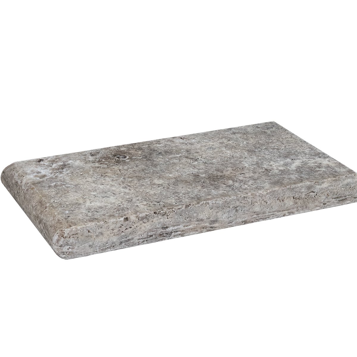 6×12 SILVER Tumbled Travertine COPING – Natural Elegance Collection